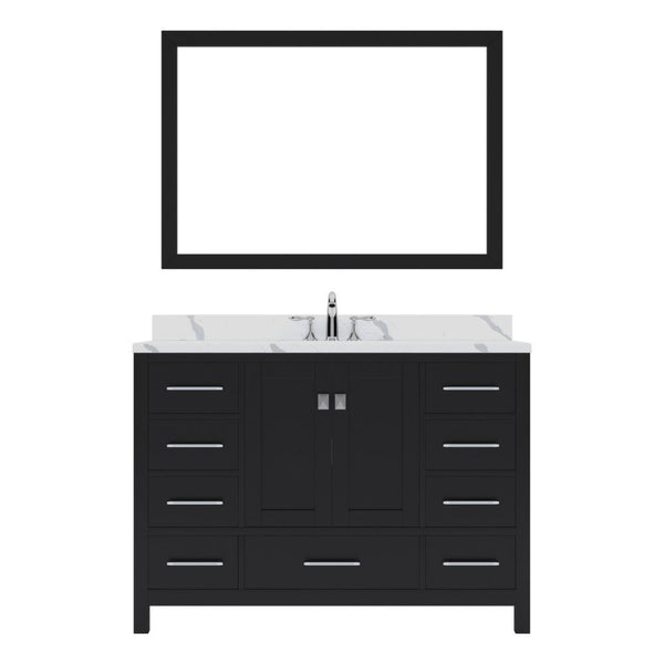 Caroline Avenue Espresso 48" Round Sink Vanity Set with Brushed Nickel ...