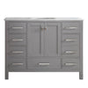 Vinnova Gela 48" Modern Grey Single Sink Vanity w/ Carrara Marble Coun ...